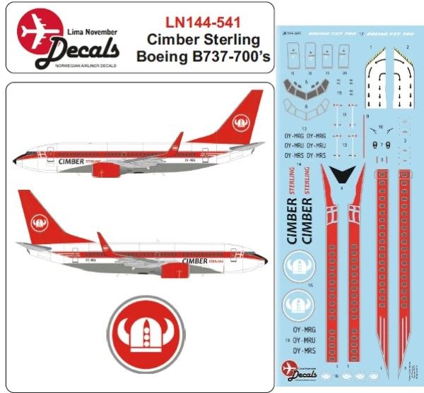Cimber Sterling Boeing B737-700´s - Lima November Decals - HobbyPlastik.dk