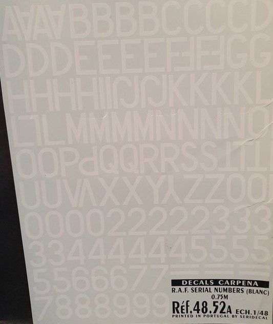 RAF SERIAL NUMBERS (White) 0.75M/1.00M - Carpena - HobbyPlastik.dk