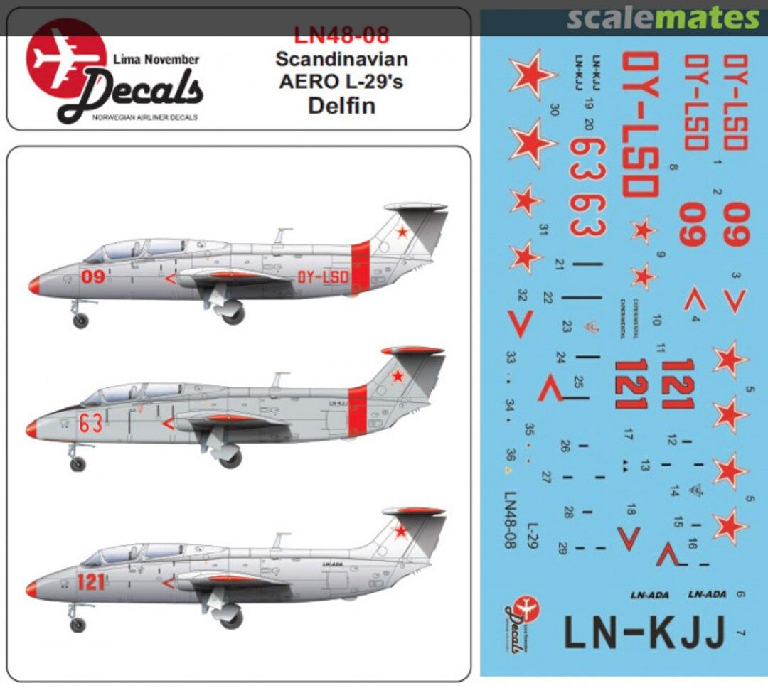 Scandinavian AERO L-29´s Delfin - Lima November Decals - HobbyPlastik.dk