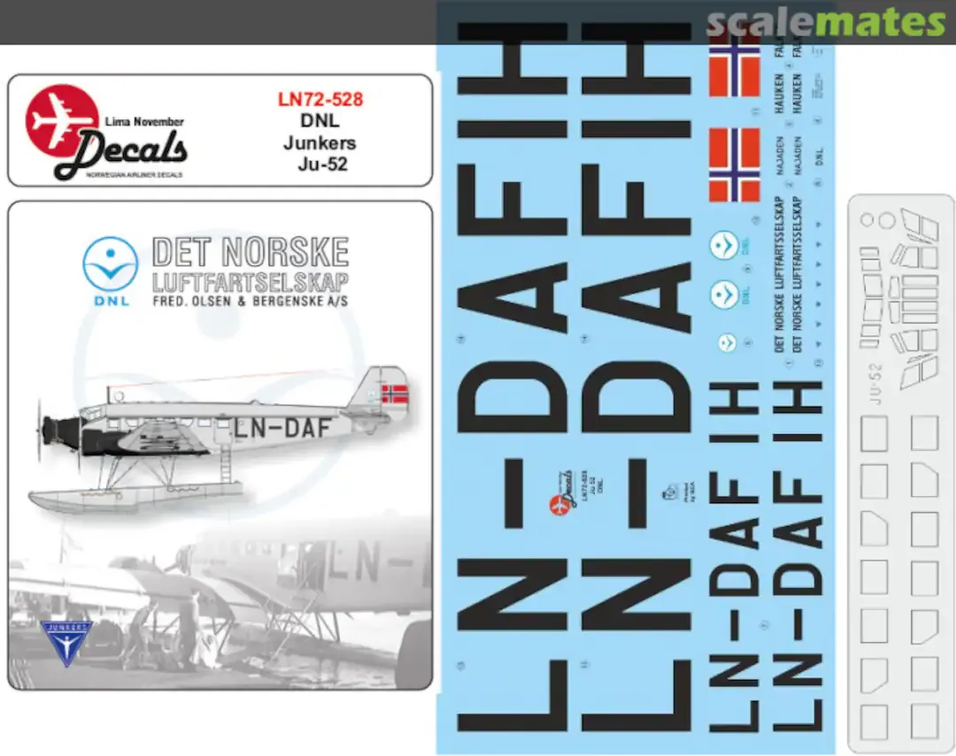 DNL Junkers Ju-52 - Lima November Decals - HobbyPlastik.dk
