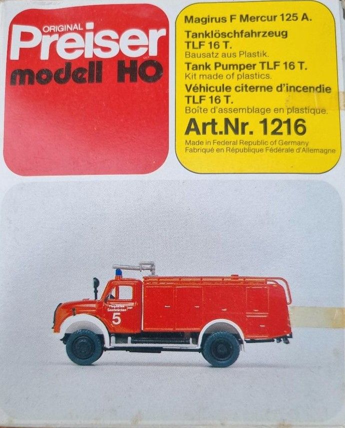 Magirus F Mercur 125 A TLF 16 T - 1:87 - HobbyPlastik.dk