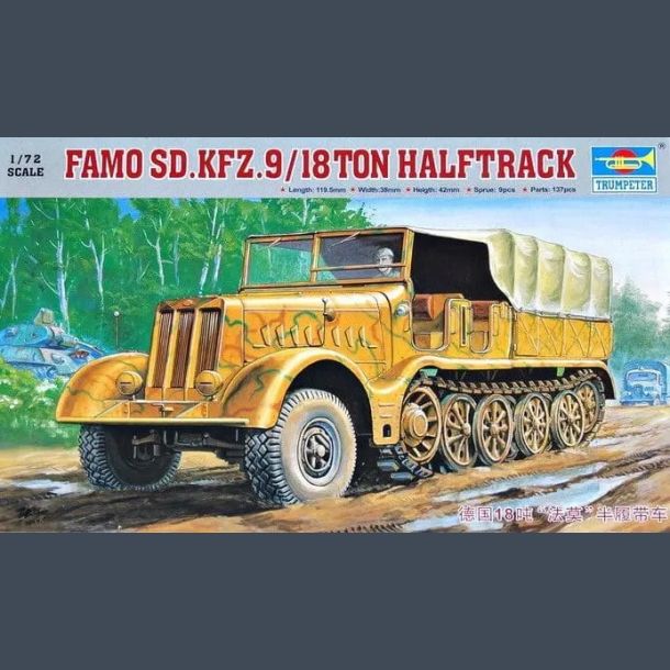 FAMO SD.KFZ.9/18TON HALFTRACK - 1:72 - HobbyPlastik.dk